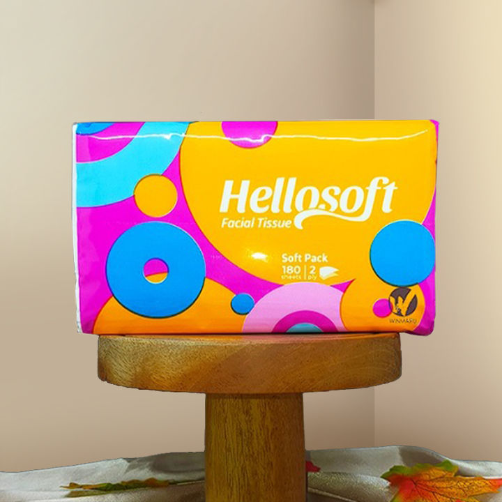 HELLOSOFT Facial Tissue 2Ply 180sheet | Tissue wajah | Tissue kering ...