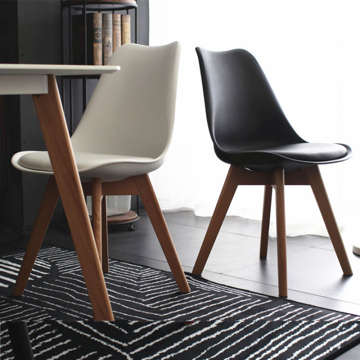 CHEER WAY Nordic study chair with cushion butterfly chair white chair ...