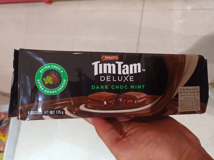 Arnott's Tim Tam Deluxe Dark Chocolate mint Flavour .บิสกิตเคลือบดาร์ก ...
