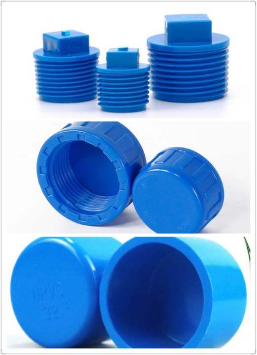 pvc blue endcap plain,internal plug,endcap w/thread 1/2" 3/4" 1 ...
