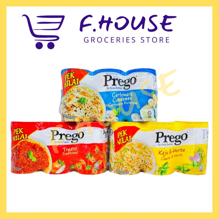 Prego Sos Pasta ️Traditional ️Carbonara Mushroom ️Cheese & Herbs (300g ...