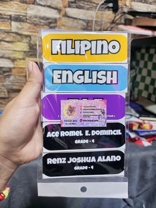 Customized Subject Label And Name Sticker | Lazada PH