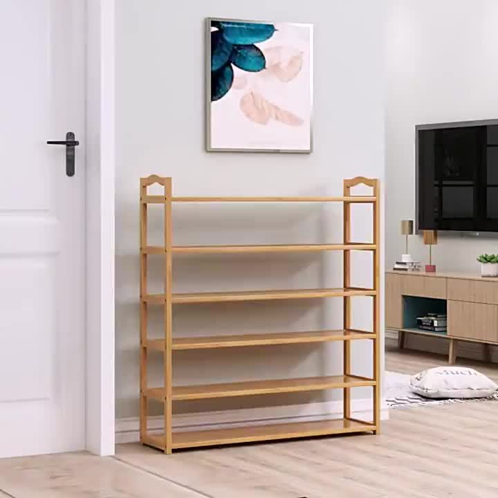 Shoe Rack Organizer Bamboo Wood 2/3/4/5/6 Layers Over Shoes Bamboo Shoe ...