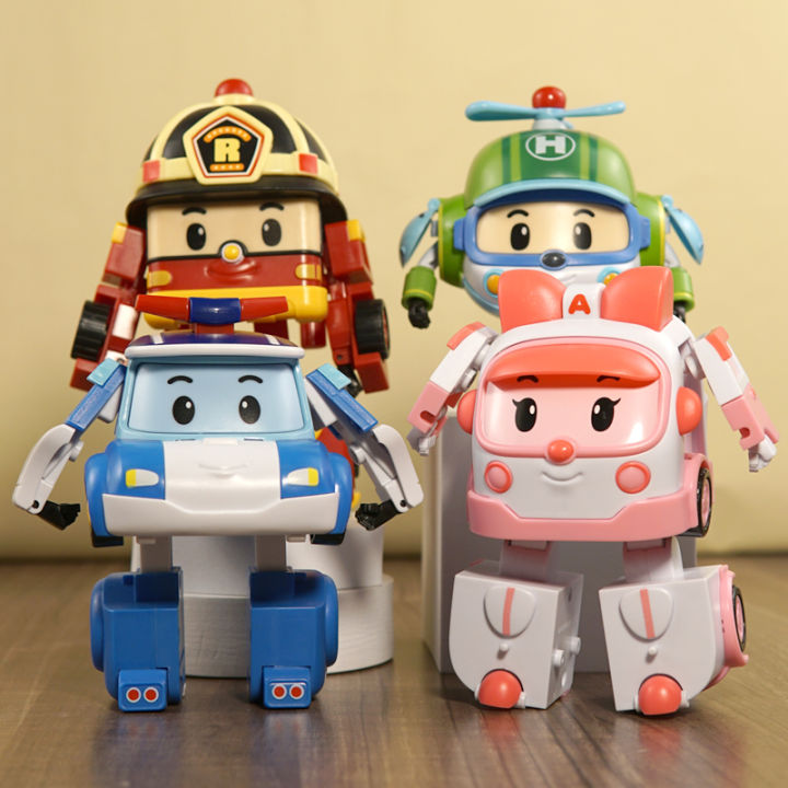 รถบรรทุกไฟฟ้าแบบเปลี่ยนรูป Poli Police Car Ambulance Roy Fire Rescue ...