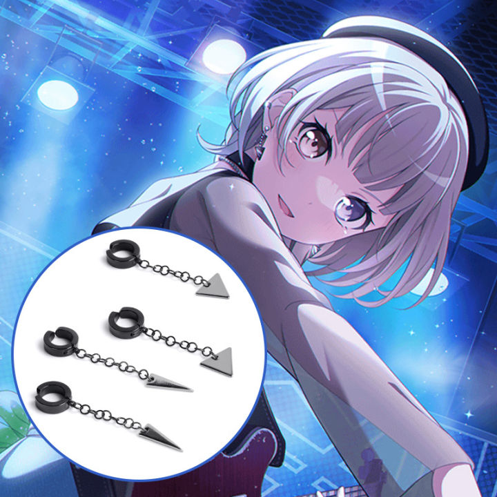 Cat Eight Loina Cos Ear Clip Black Triangle Cat Earrings BanG Dream ...