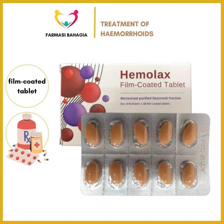 Hemolax Film-Coated Tablet 6x10’s (Haemorrhoid / Buasir) | Lazada