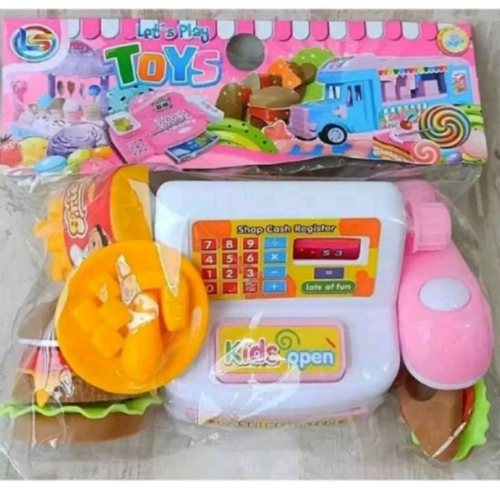 Mainan Anak Perempuan Mesin Kasir Mini Burger 15 Cm Cas Resister Casir ...