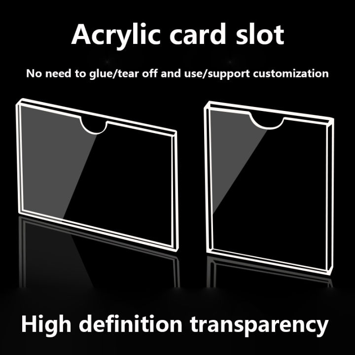 2pcs A4 A5 A6 Acrylic Card Slot Wall Mount Sign Holder Transparent ...