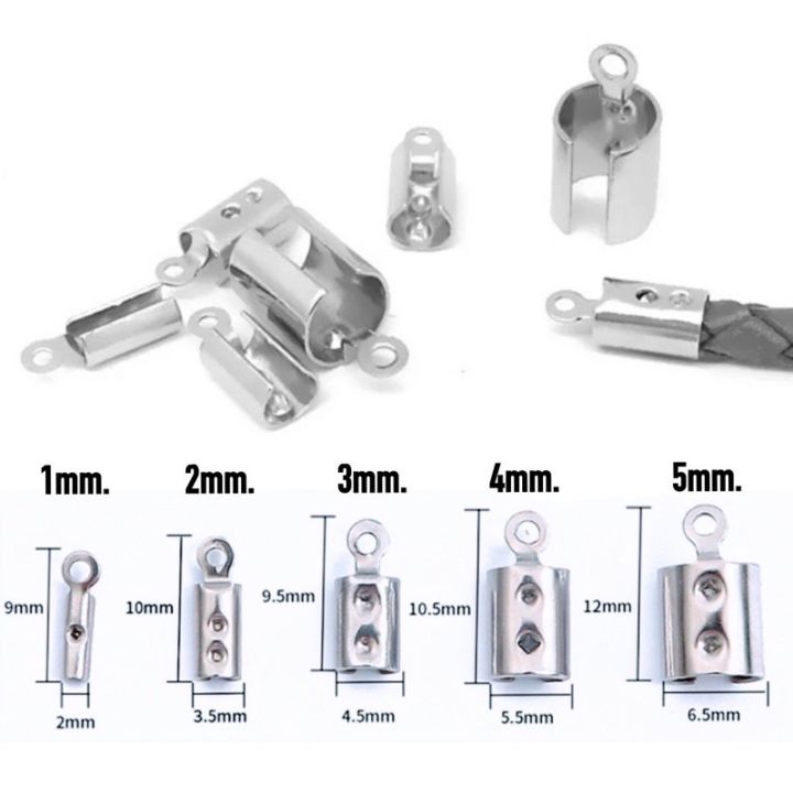 TD50 ฝาท้ายเก็บปลายสร้อยสแตนเลสแท้ 100% 10 ชิ้น/เซ็ต TD50 | Lazada.co.th