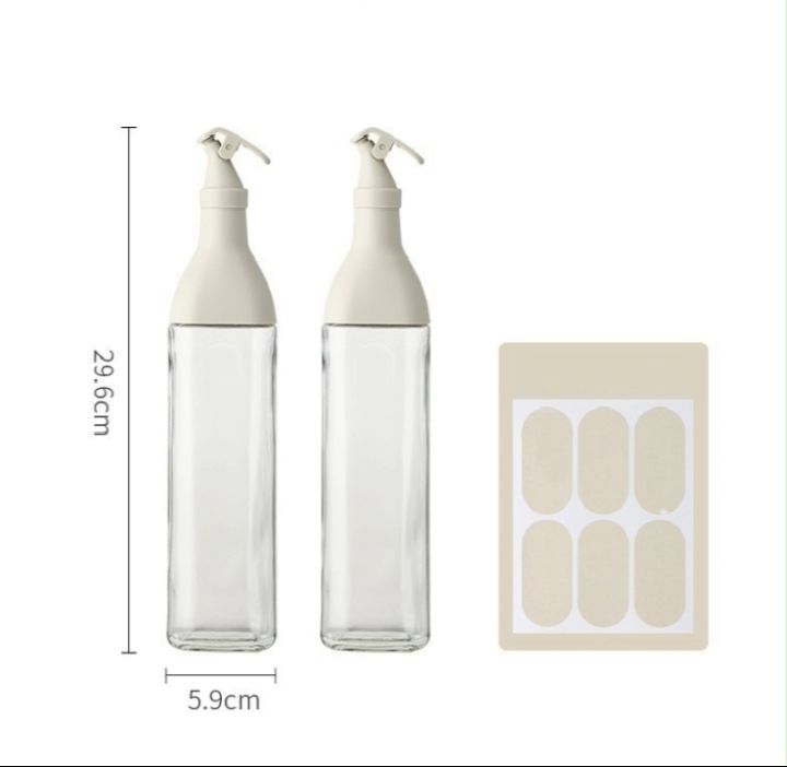 ( ONE SET ) Kitchen Helper Glass Oil Bottle Seasoning Bottle Set ...