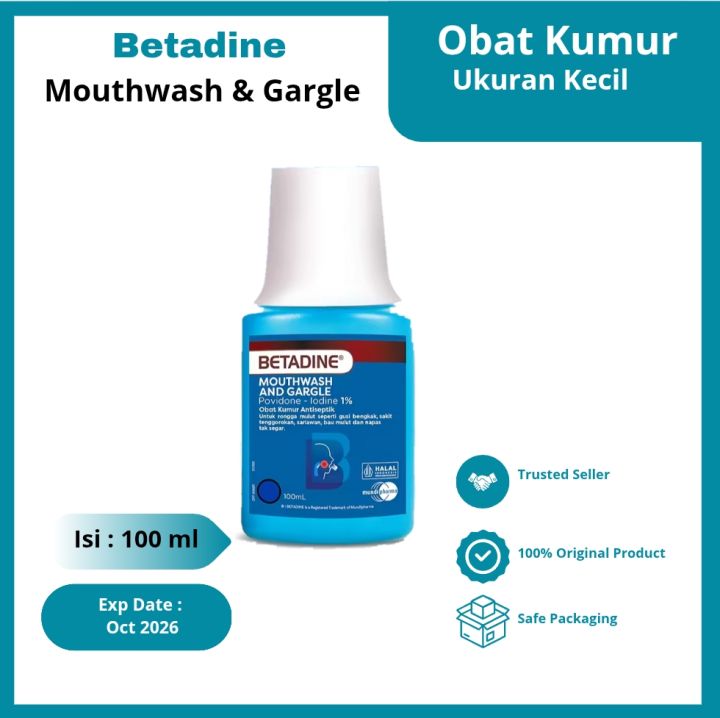 Betadine Mouthwash and Gargle isi 100ml | Obat Kumur Antiseptik ...