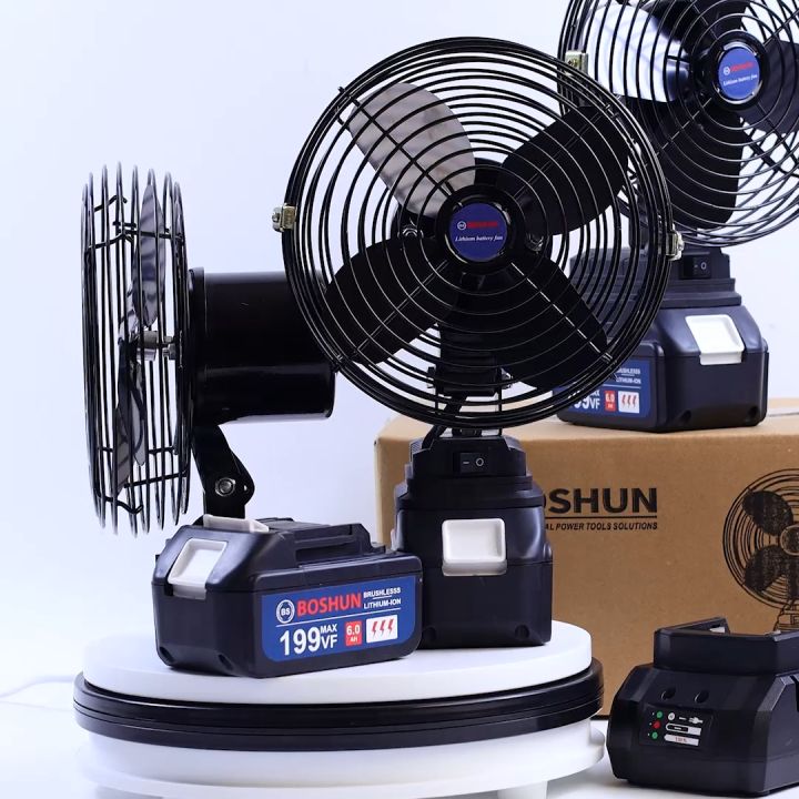 Quạt Sạc Điện, Tích Điện Boshun Quạt Chạy Pin 10 Cell Chân Pin Makita ...