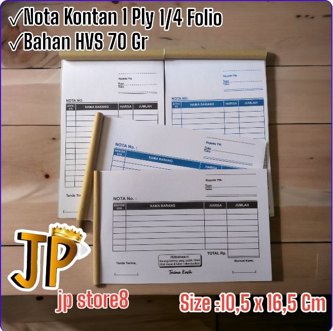 Nota Kontan 1 Ply & 2 Ply 1/4 Folio - Siap Kirim | Lazada Indonesia