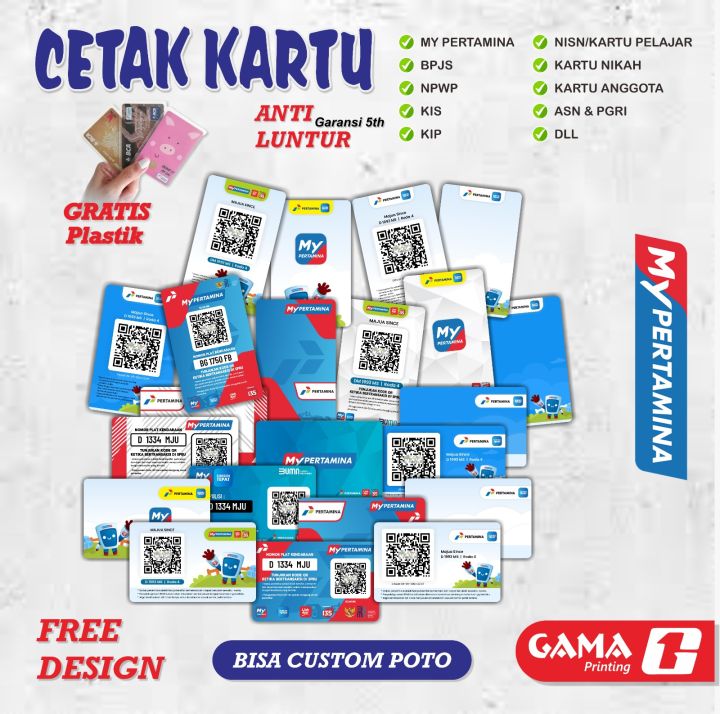 Cetak ID Card Kartu Barcode My Pertamina Custom Cepat Sehari Jadi Bahan PVC Super Tebal | Lazada ...