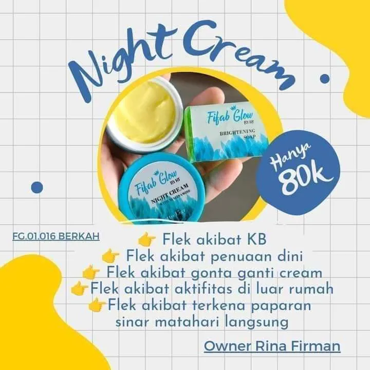Fifab glow (Nigh Cream) s4lep | Lazada Indonesia
