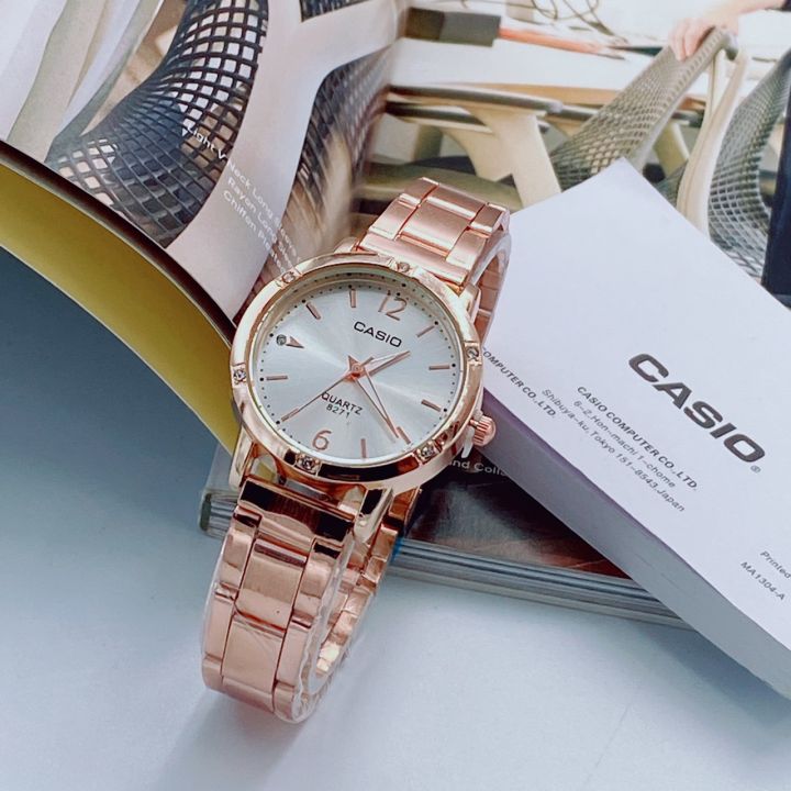Watchtime นาฬิกาข้อมือ คาสิโอ้ แฟชั่นสำหรับผู้หญิง สายเลท ขนาด 30 mm ...