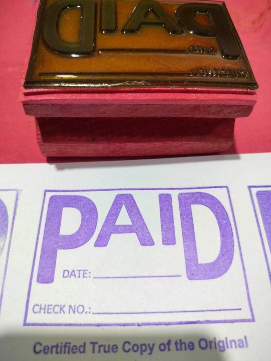 PAID RUBBER STAMP Machine Made | Lazada PH