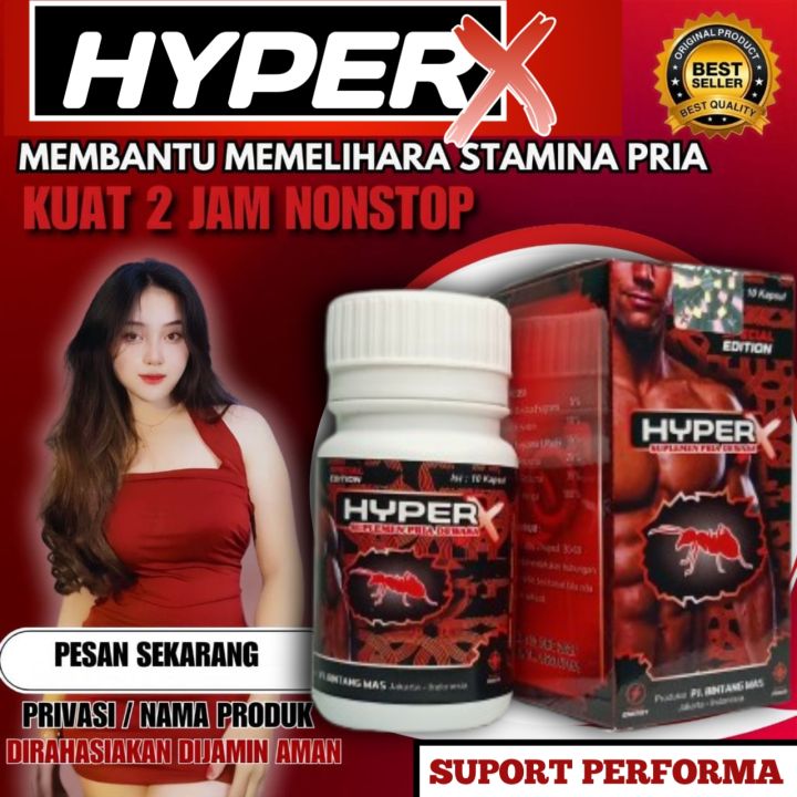 hyperX kemasan botol isi 10 Kapsul Kuat Pria Tahan Lama terlaris ...