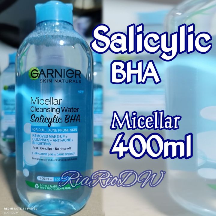 Garnier Micellar Water Blue Salicylic BHA 400 ml Pembersih Make Up dan ...
