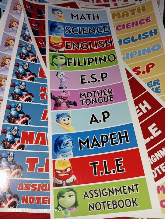 SUBJECT STICKERS FOR NOTEBOOK | Lazada PH