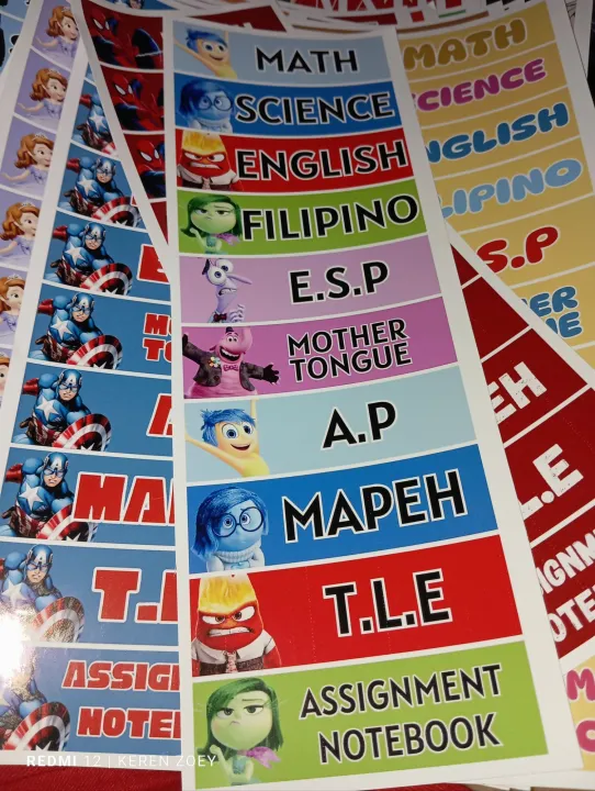 SUBJECT STICKERS FOR NOTEBOOK | Lazada PH