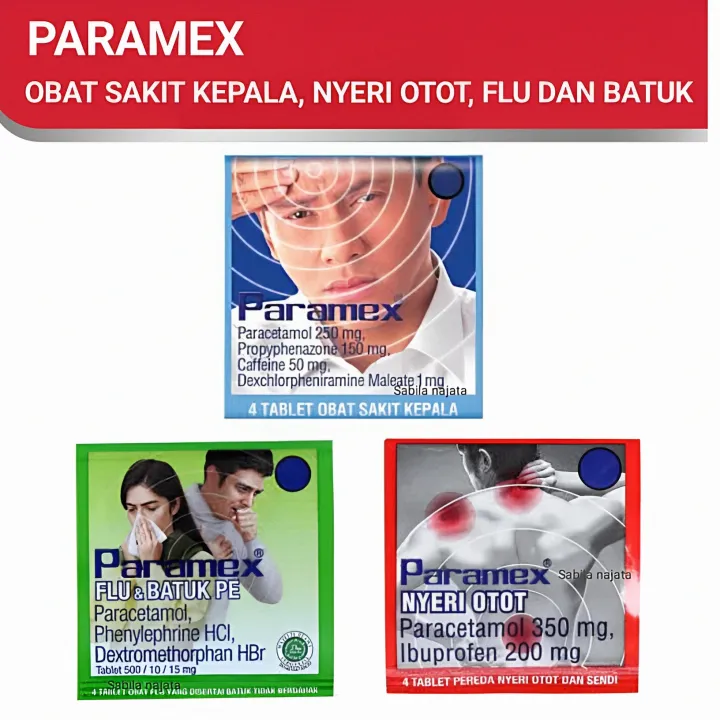paramex 1 strip isi 4 tablet | Lazada Indonesia