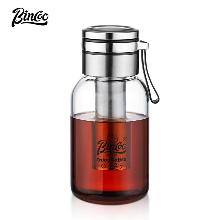Bincoo Glass Coffee Cold Brew Water Bottle with Filter Coffee Cup Cold ...