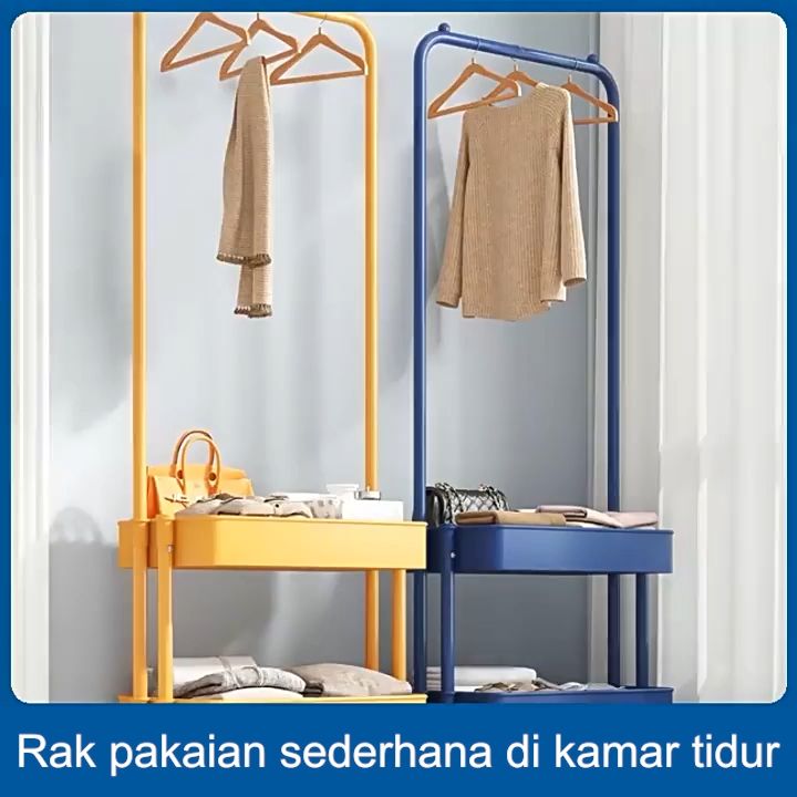 Rak Baju Gantung Roda Portable Stand Hanger Hanger Tas Topi Serbaguna ...