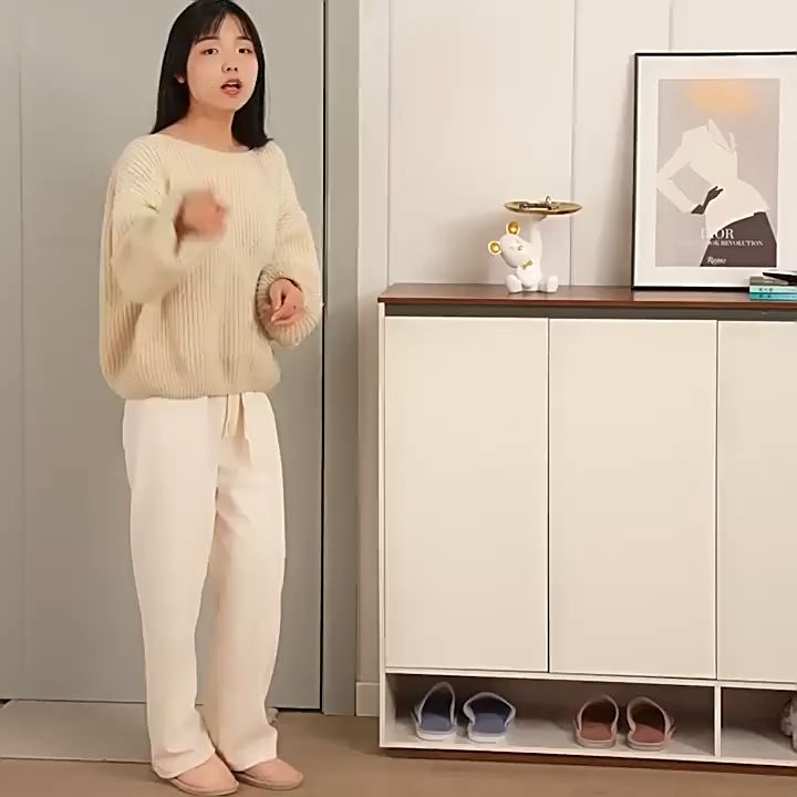 Encora Wooden Shoe Cabinet Storage Rak Kasut Shoe Rack Shoe Shelves ...