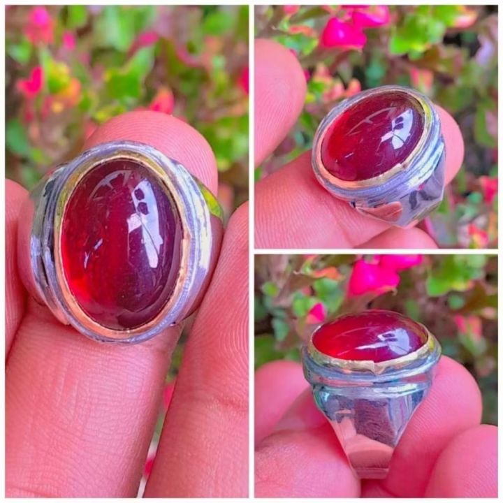 cincin batu merah siem 18 mm mban monel tanam | Lazada Indonesia