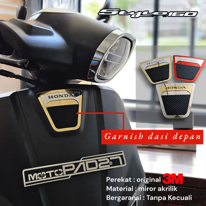 Motopad27 aksesoris motor honda stylo 160. cover dasi depan stylo 160 ...