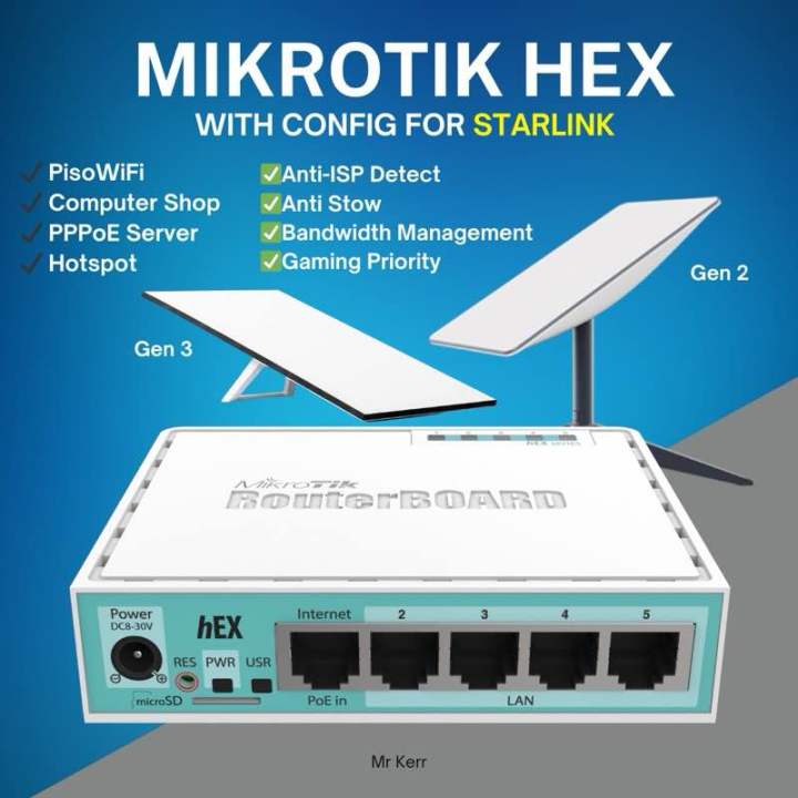 MikroTik Hex Gr3 with Config for Starlink | Lazada PH