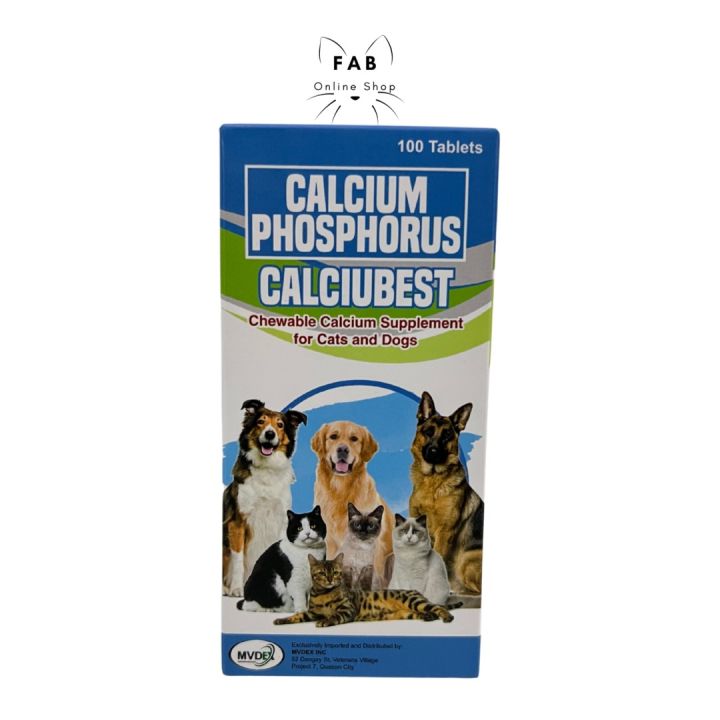 100 tablets Calciubest (Calcium Phosphorus) Chewable Calcium Supplement ...