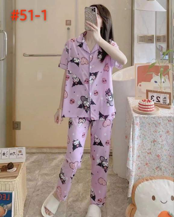 Sleepwear Pajama Set cinnamon melody Kuromi PolyCotton (WQ | Lazada PH