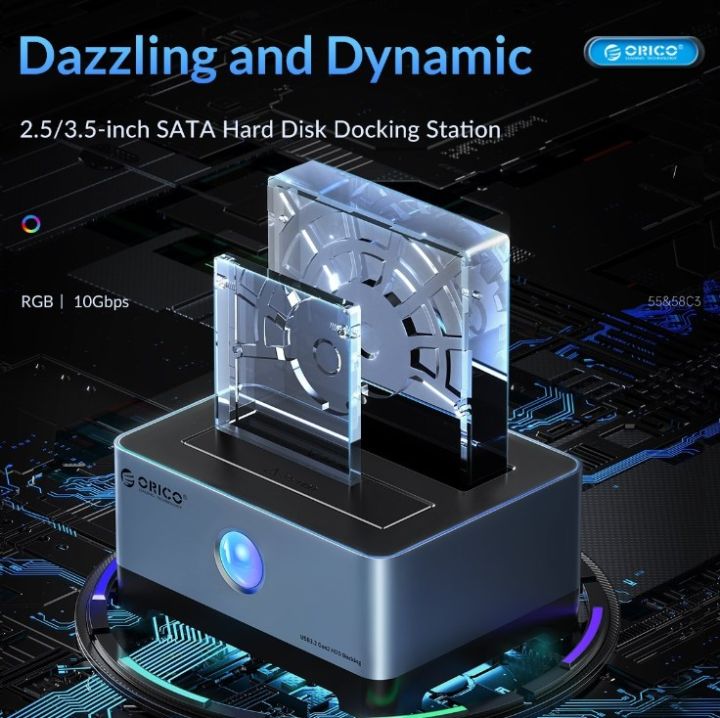 ORICO Type-C RGB Gaming 2.5/3.5" HDD Case Aluminum HDD Docking Station ...