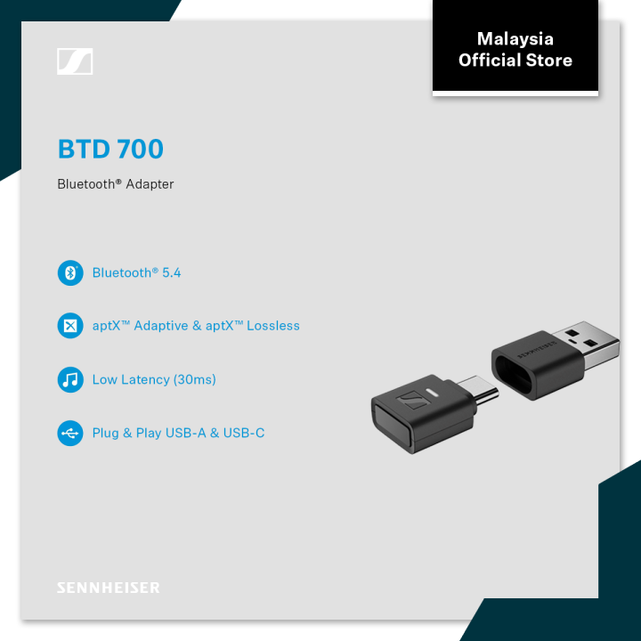 Sennheiser BTD 700 Bluetooth® USB Adapter | Bluetooth® 5.3 | aptX ...