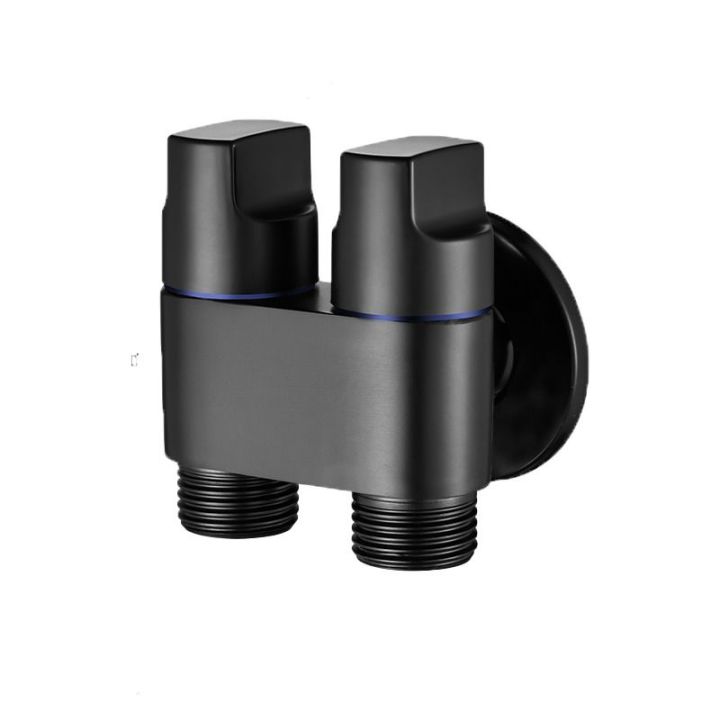 Double Water Outlet Washing Machine Faucet Angle Valve One-Switch Two ...