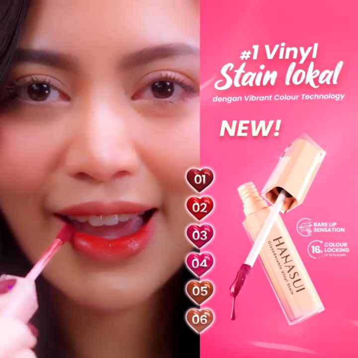 HANASUI Glazedorable Vinyl Stain | Stain Lokal | Lip Stain | Vinyl Like ...
