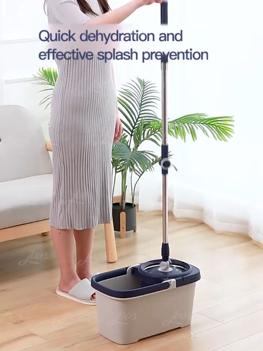JbosHome Mop With Spinner and Bukcet Metal Stainless Steel bucket 360 ...