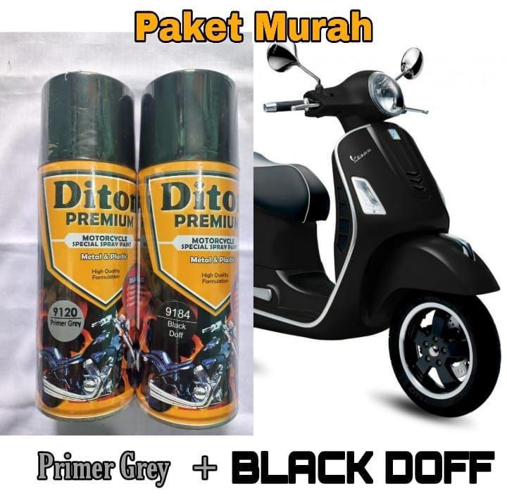 Paket Hemat Pylok Pylox Diton Premium 400ml Primer Grey 9120 + Black ...