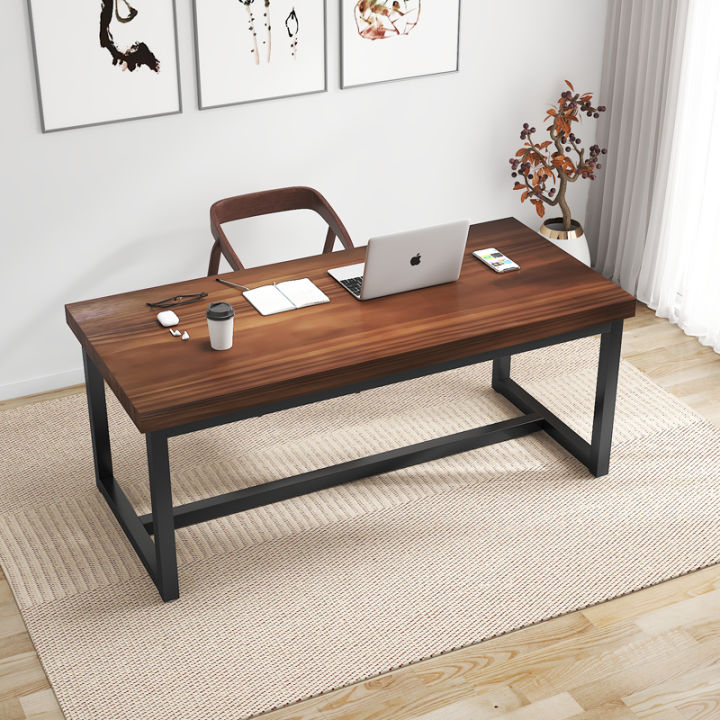 Solid Wood Computer Desk Desktop Minimalist Double Desk For Home Modern ...