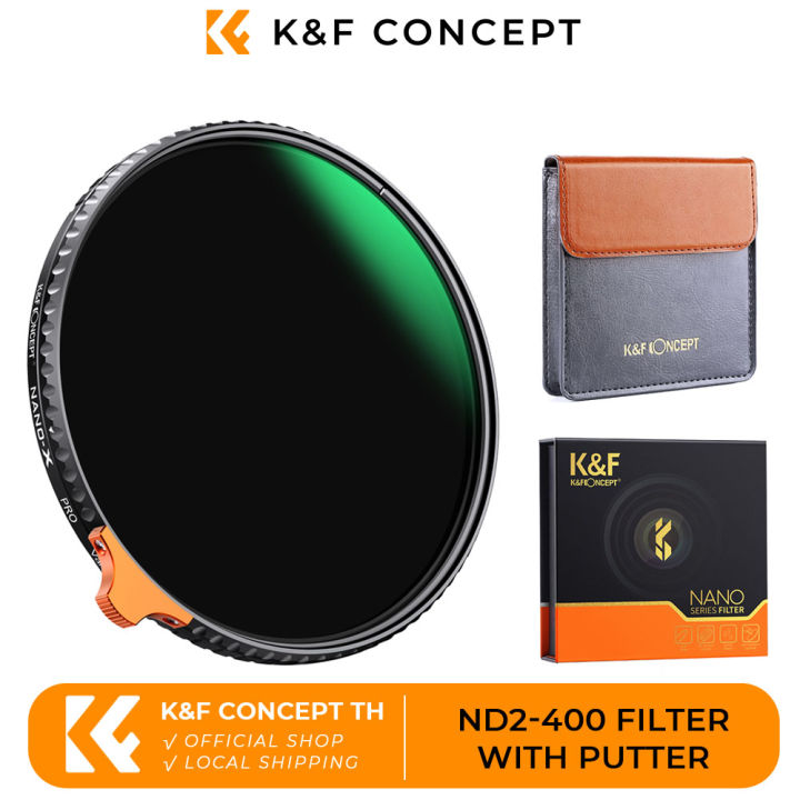 K&F Concept Variable ND2-400 Filter ฟิลเตอร์เลนส์ (1-9 Stops) With Putter HD Waterproof 49/52/55 ...
