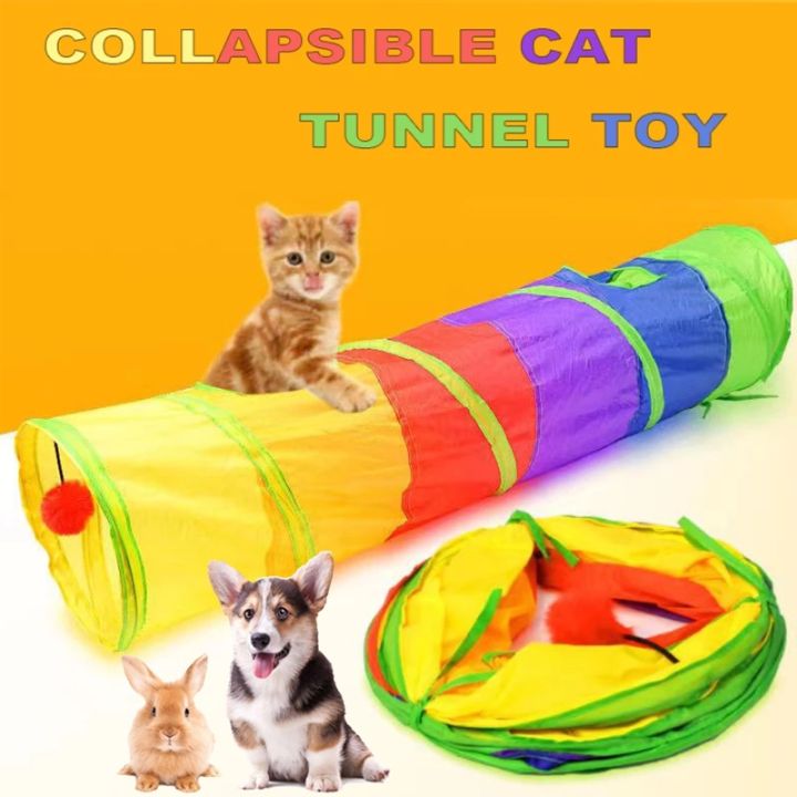 Practical Cat Tunnel Pet Tube Collapsible Play Toy Indoor Outdoor Kitty ...