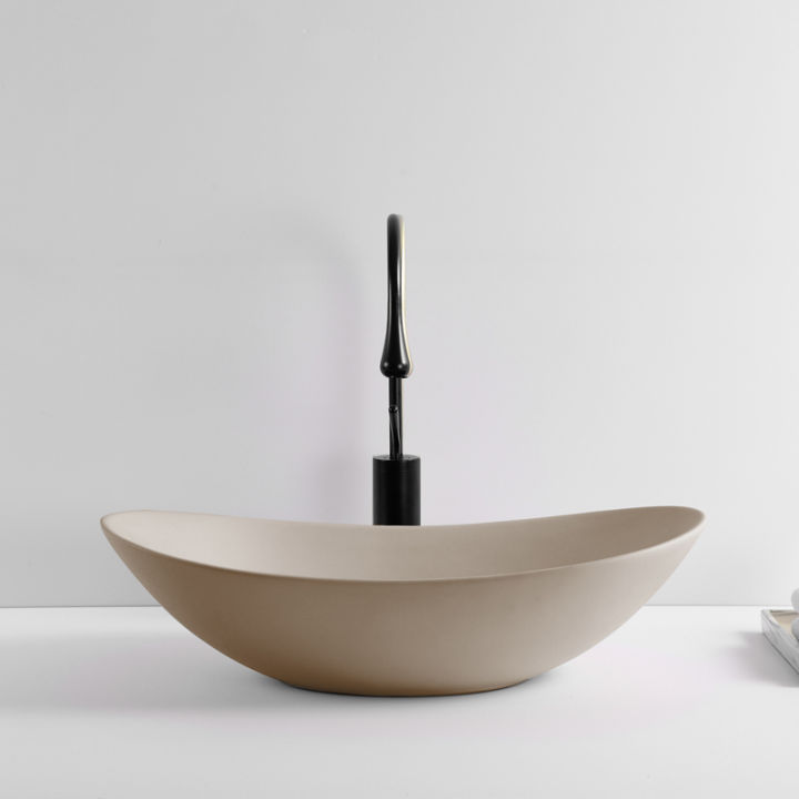 Table Basin Ceramic Basin Creative Khaki Washbasin Pool Household Inter ...