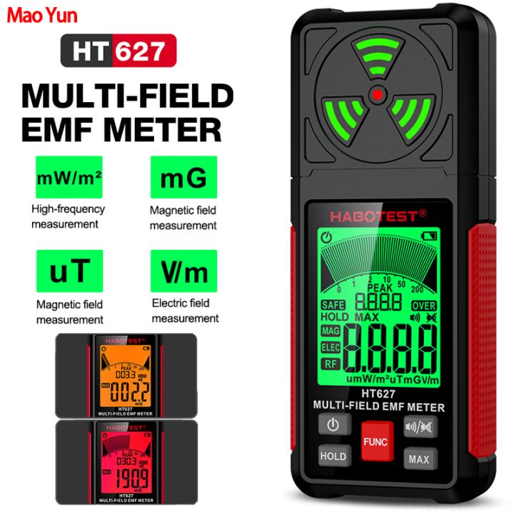HT627 EMF Meter 3 in 1 Digital Electromagnetic Radiation Tester ...