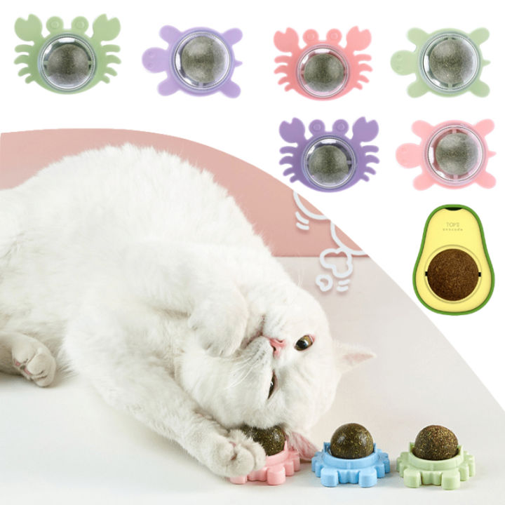 Spin Mint Ball Avocado Catnip Ball Cat Pet Toy Cat Licking Ball Clean ...