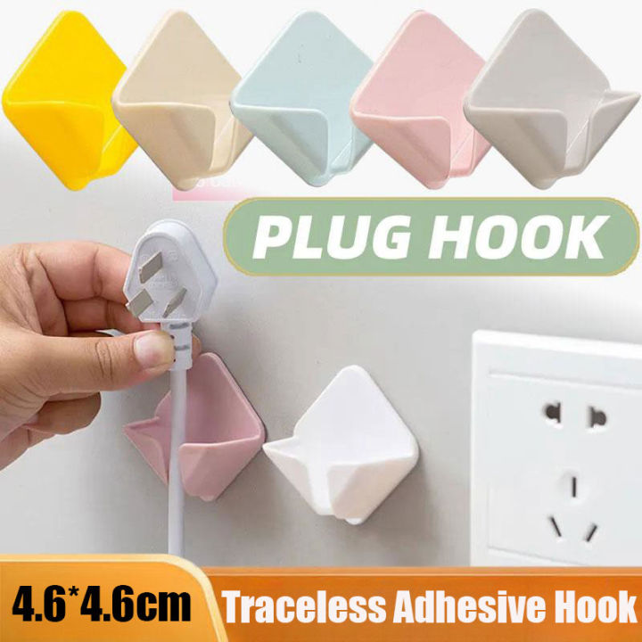Home Office Creative Seamless Wall-Mounted Wire Plug Storage Hook Self ...