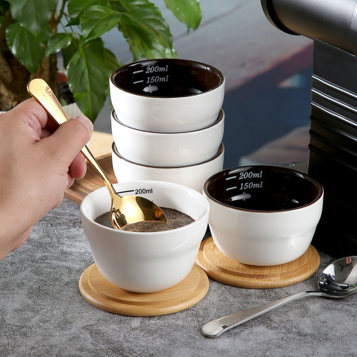 200ml Ceramic Thickened Coffee Cup Measuring Bowl U Cupping Cup ...