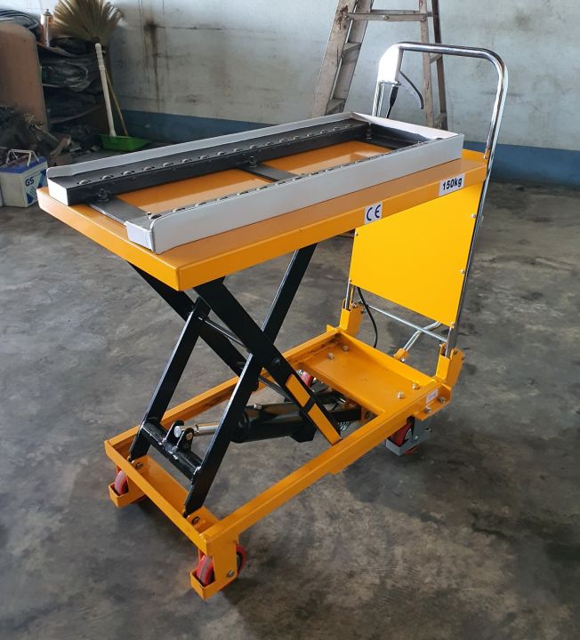 รถเข็นเคลื่อนย้ายสินค้า ยกขึ้น-ลง พร้อม roller stand ประเภท Scissor Lift Table รุ่นSP150A ...