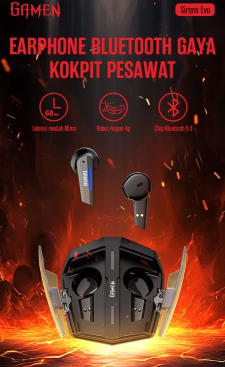 Gamen Sirens Evo TWS Airbuds Earphone Bluetooth 5.3 Low Latency ...